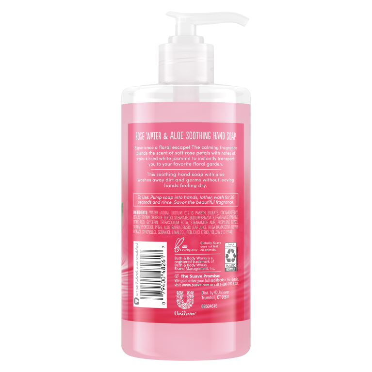 Rose Water & Aloe Hand Soap | Suave® – Suave Brands Co.
