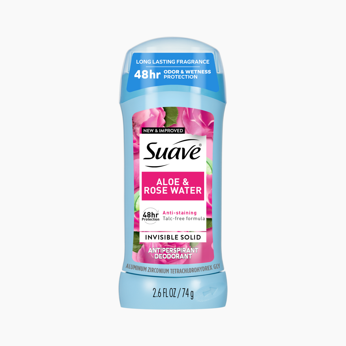 Aloe & Rosewater Invisible Solid Antiperspirant Deodorant Stick | Suave ...