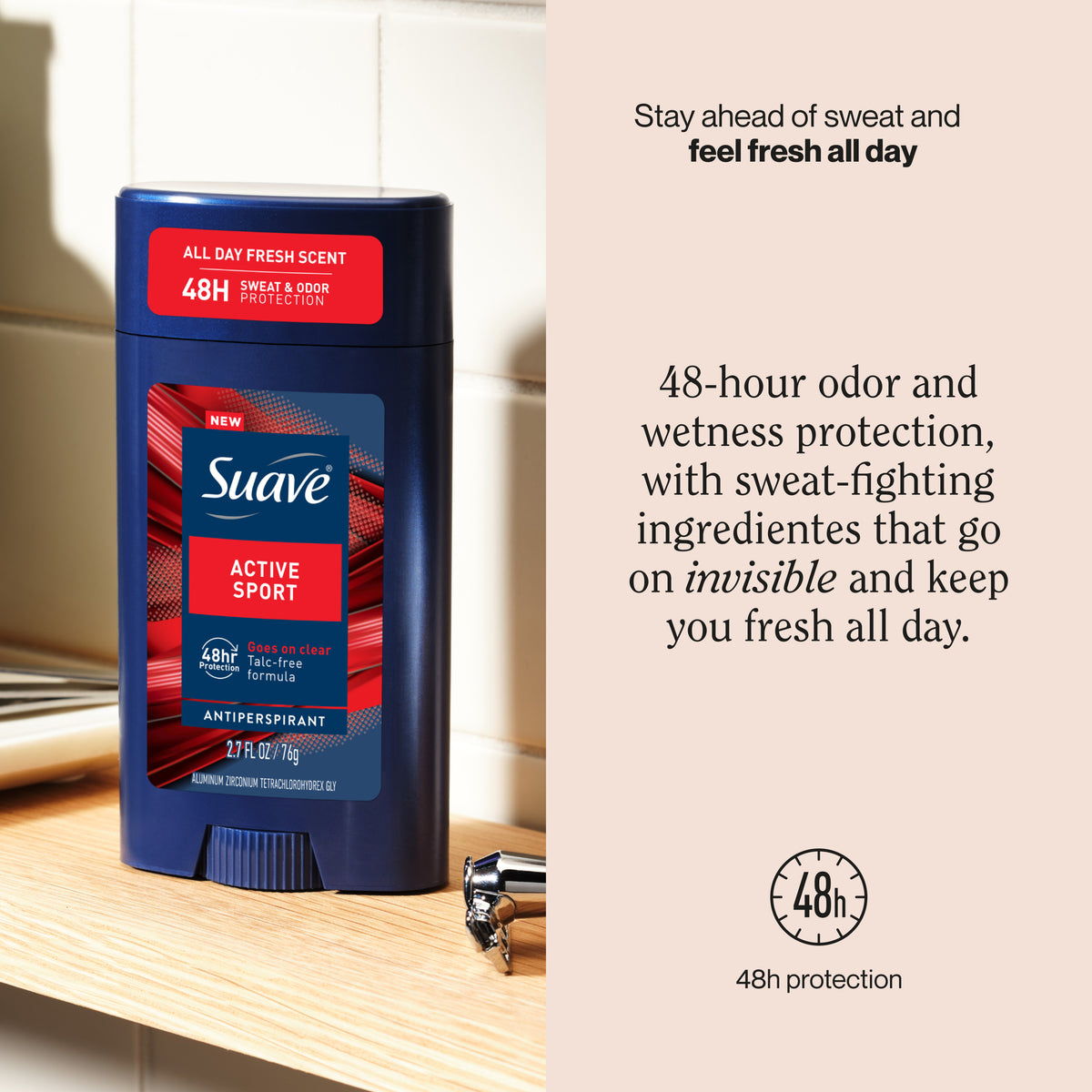 Active Sport Men's Antiperspirant Deodorant – Suave Brands Co.