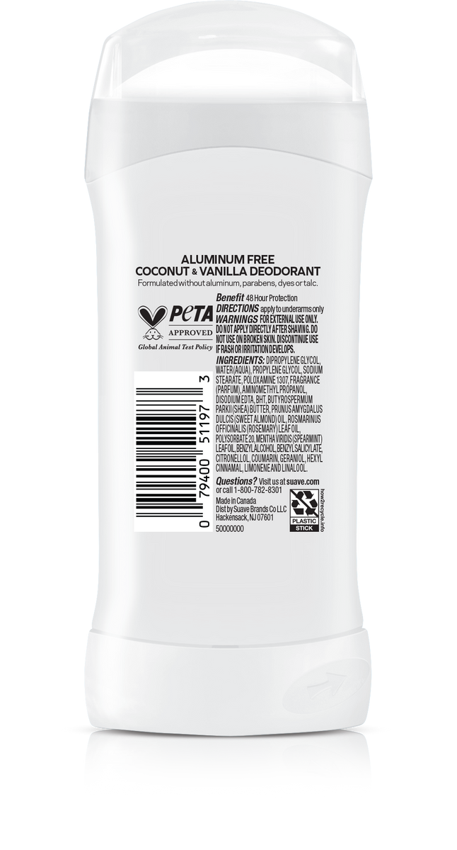 Aluminum Free Coconut & Vanilla | Suave® – Suave Brands Co.