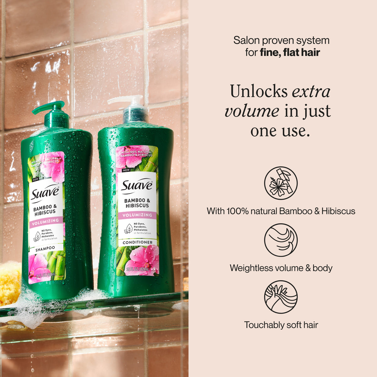 Bamboo & Hibiscus Volumizing Shampoo – Suave Brands Co.
